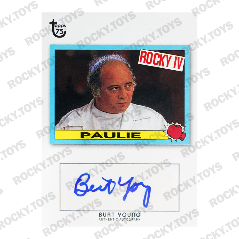 2013 TOPPS 75TH ANNIVERSARY BURT YOUNG SIGNED ROCKY IV WHITE AUTO CARD ...